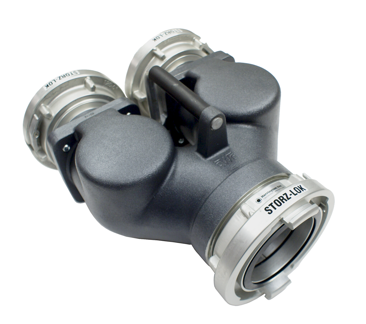 2 Way Siamese 4" Storz x 4 Storz Aluminum With Clapper – FireHoseSupply.com