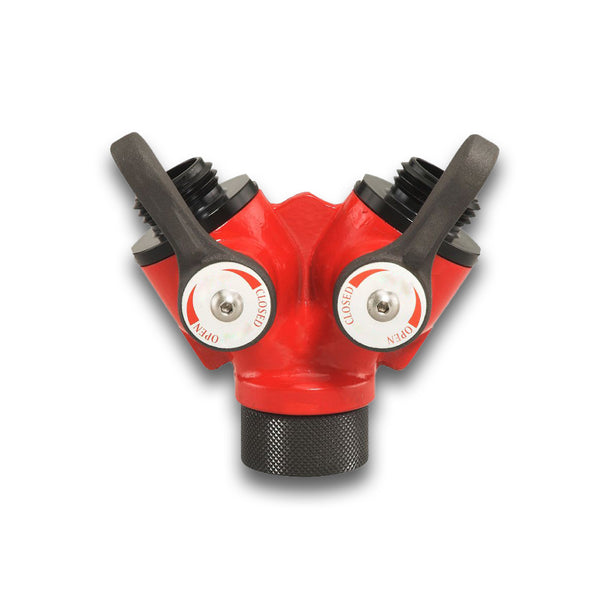 Aluminum Wye Valve 1" Female Inlet x 1" Male Outlets – FireHoseSupply.com