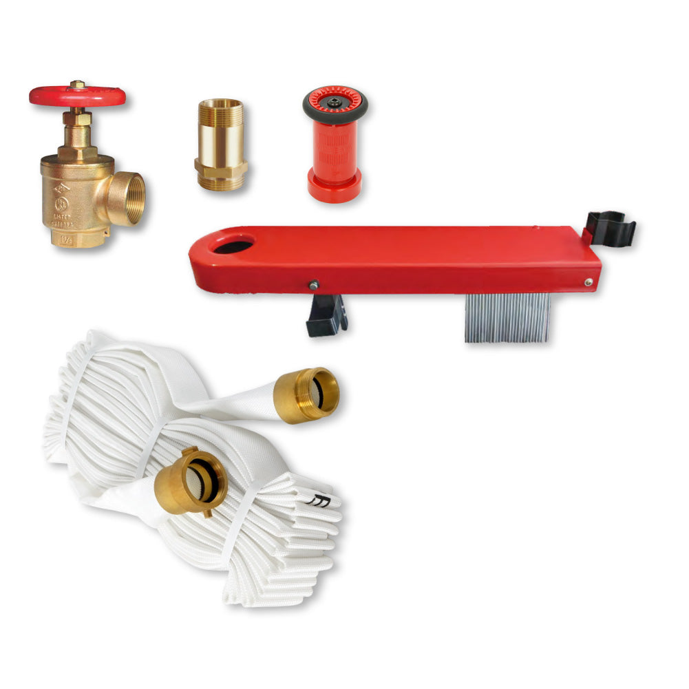 Fire Hose Pin Rack Assembly 1-1/2" x 50 Feet (Red Nozzle ...