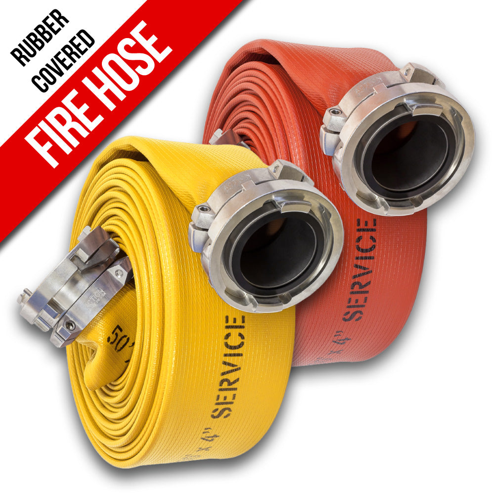 4" Inch Rubber Fire Hose LDH | FireHoseSupply.com