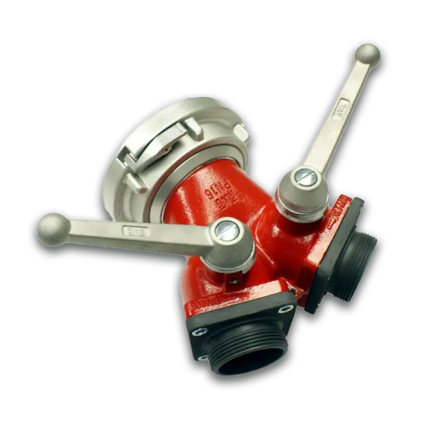 5″ Storz Inlet x (2) 2.5″ NH (NST) Male Outlets 2 Way Ball Valve Wye ...