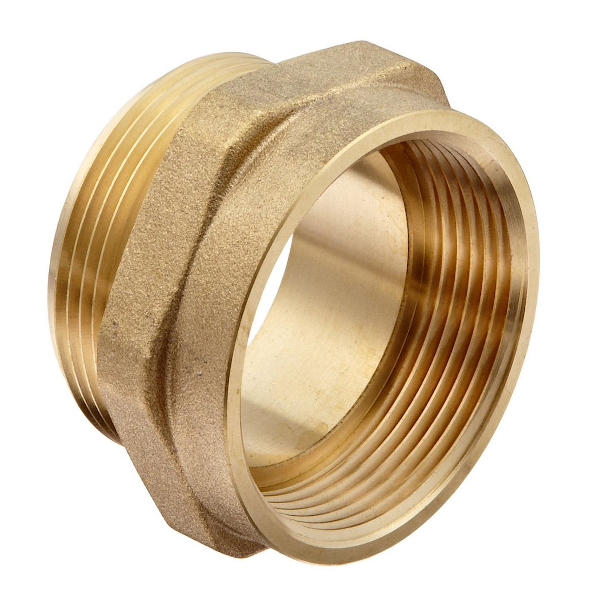 Fire Hydrant Hose Adapter (Female x Male) Brass Hex – FireHoseSupply.com
