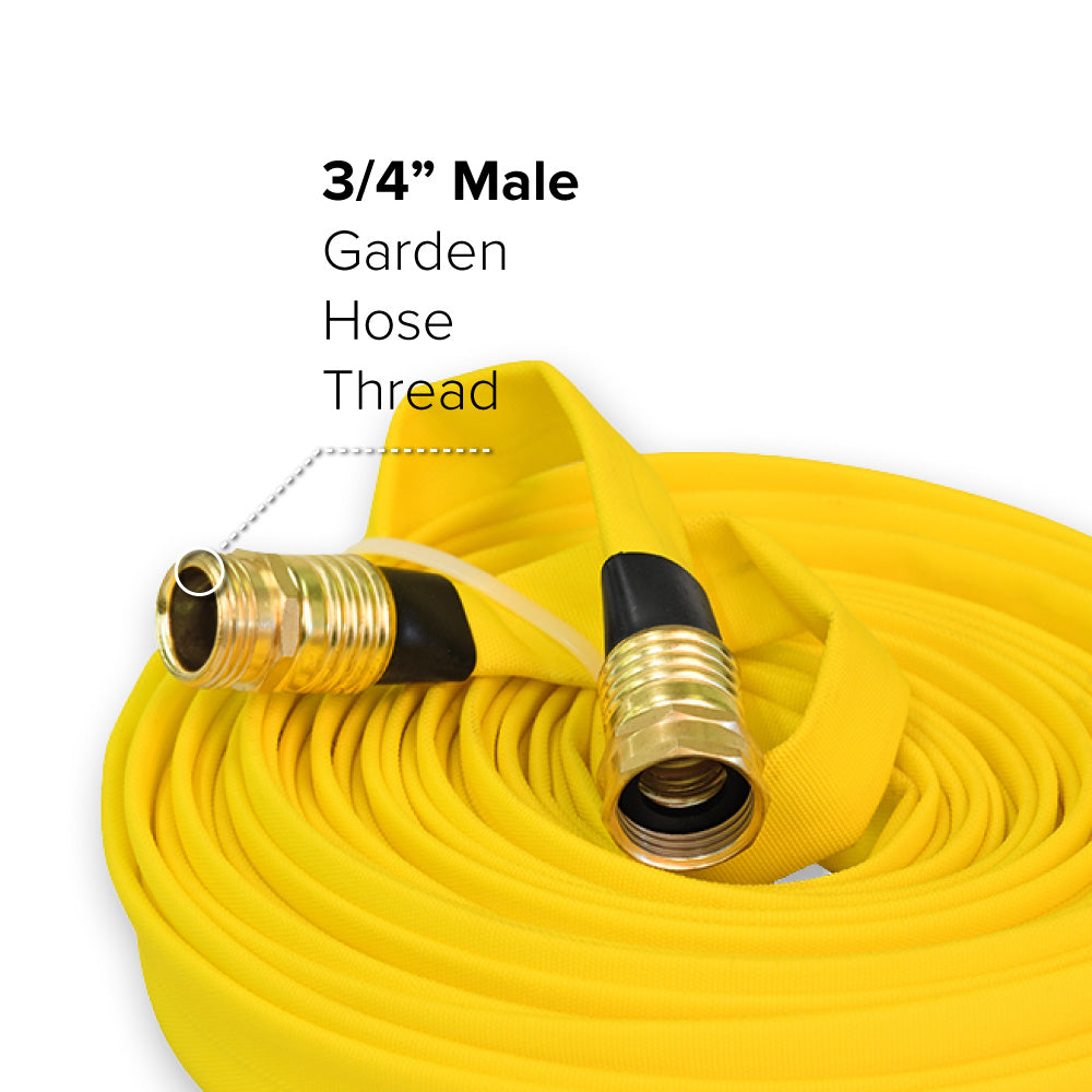 3/4" Inch Yellow Garden Fire Hose (Brass GHT Fittings) – FireHoseSupply.com